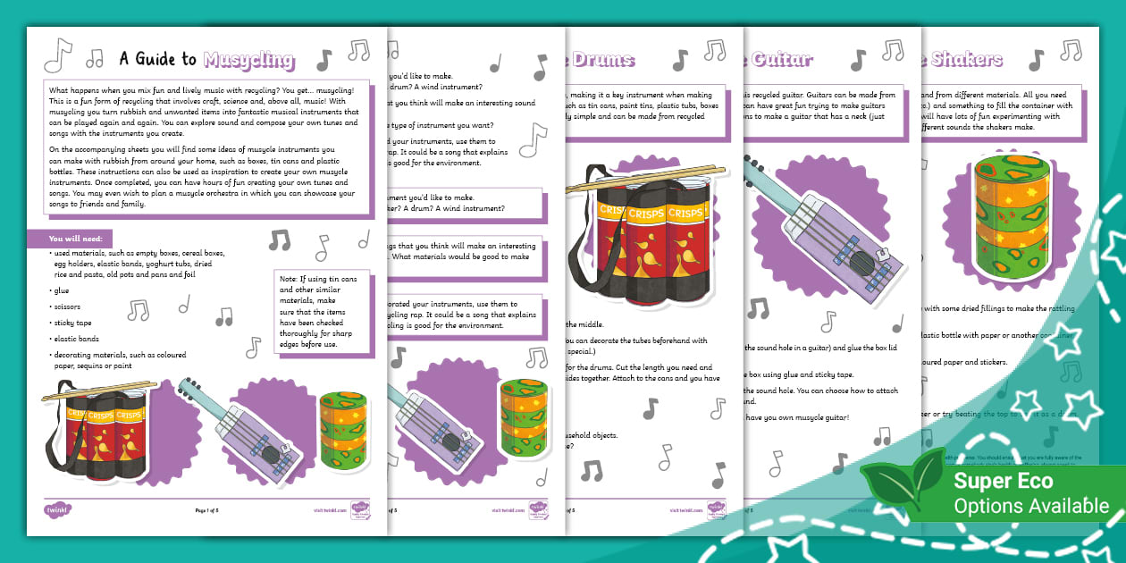 Instruments Made Out Of Recycled Materials - Activity Pack