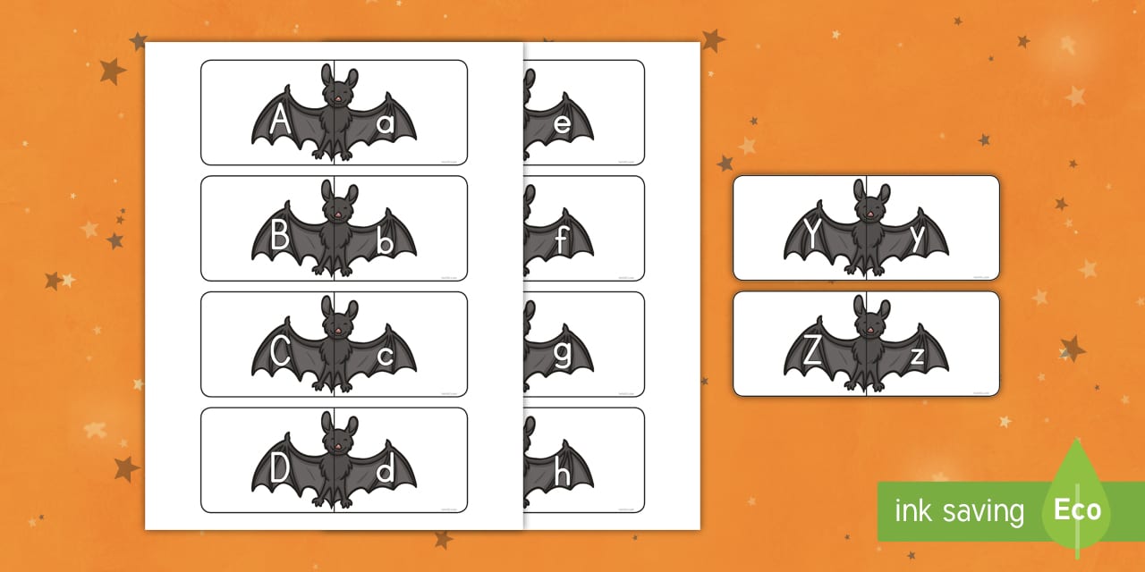Bat Alphabet Matching Worksheet