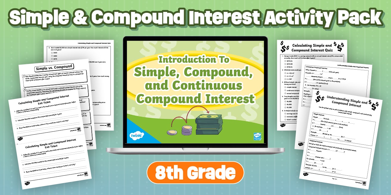 Eighth Grade Simple and Compound Interest Lesson Pack