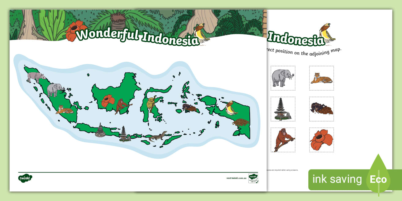 Wonderful Indonesia Cut and Paste Map Activity
