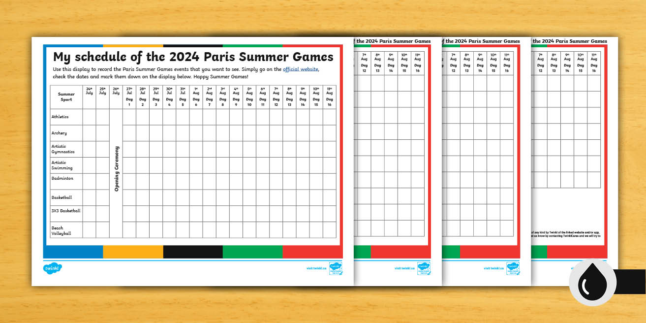 Paris Summer Games 2024 Make Your Schedule