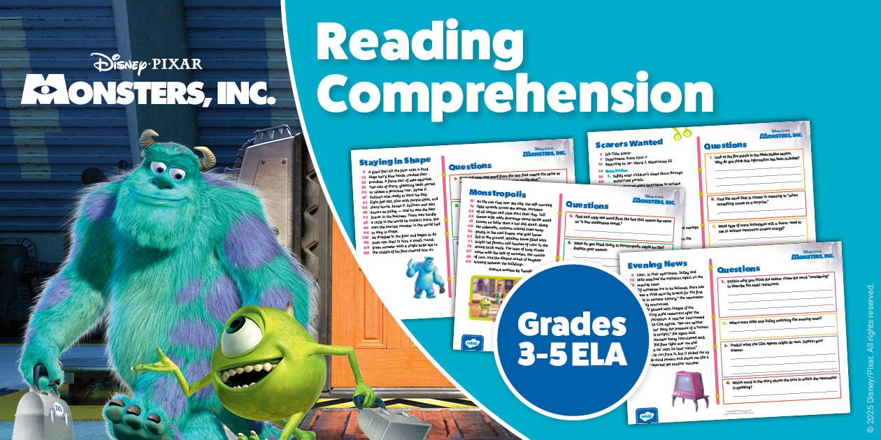 Monsters Inc.: 60-Second Reading Passages and Comprehension Questions ...