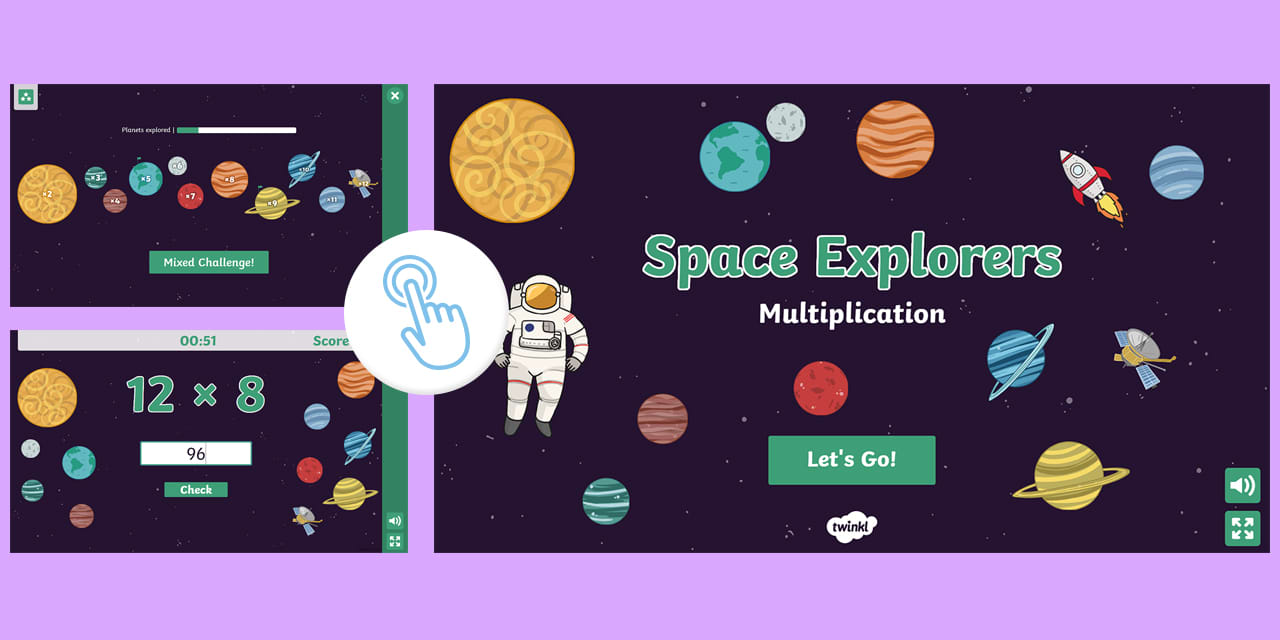 Space Explorers: Multiplication Game - KS1, KS2, Maths, Times Tables