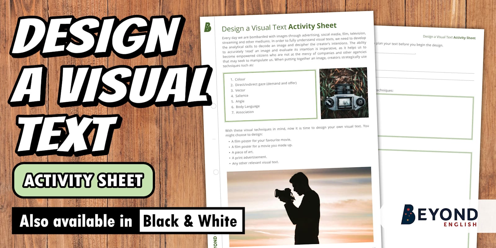 Design a Visual Text Activity Sheet