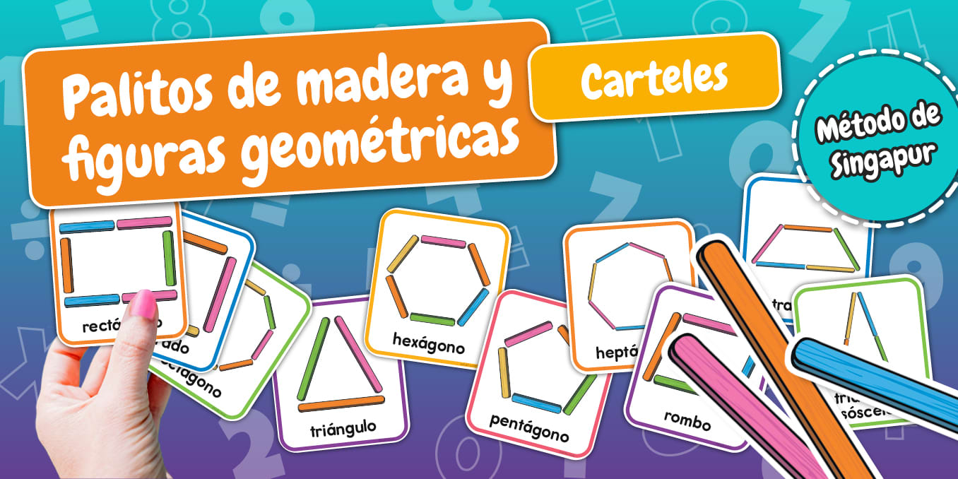 Carteles: Figuras geométricas con palitos