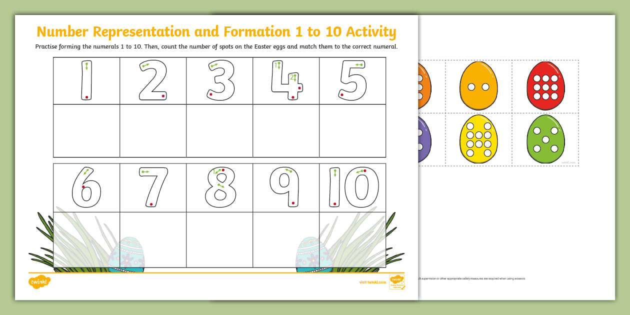 Free Easter number activity worksheet: 'Egg-cellent' fun!