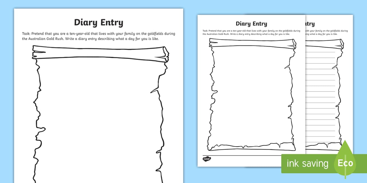 Diary Entry Worksheet