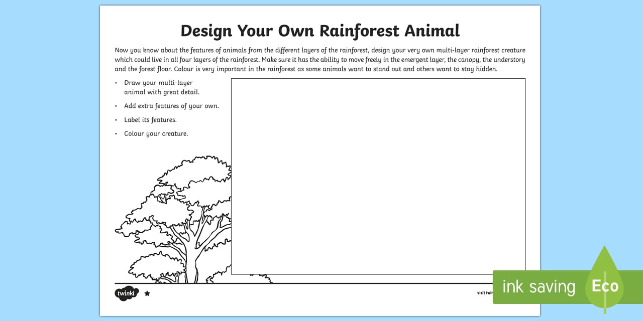 Rainforest Worksheet | Drawing | Craft | Parents