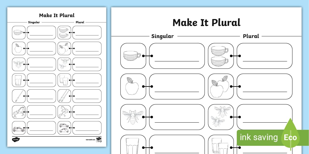 Plurals '-s' and '-es' Worksheet