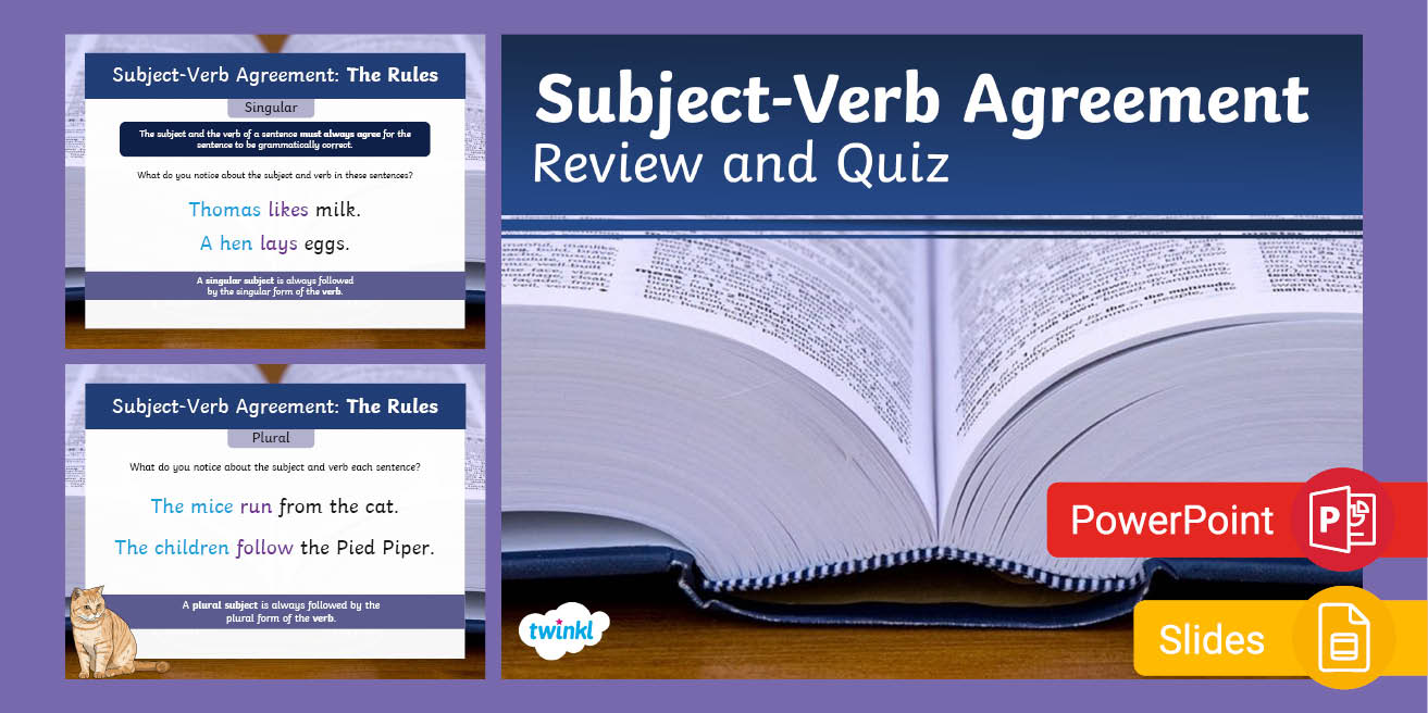 Subject-Verb Agreement Review and Quiz PowerPoint & Google Slides for ...