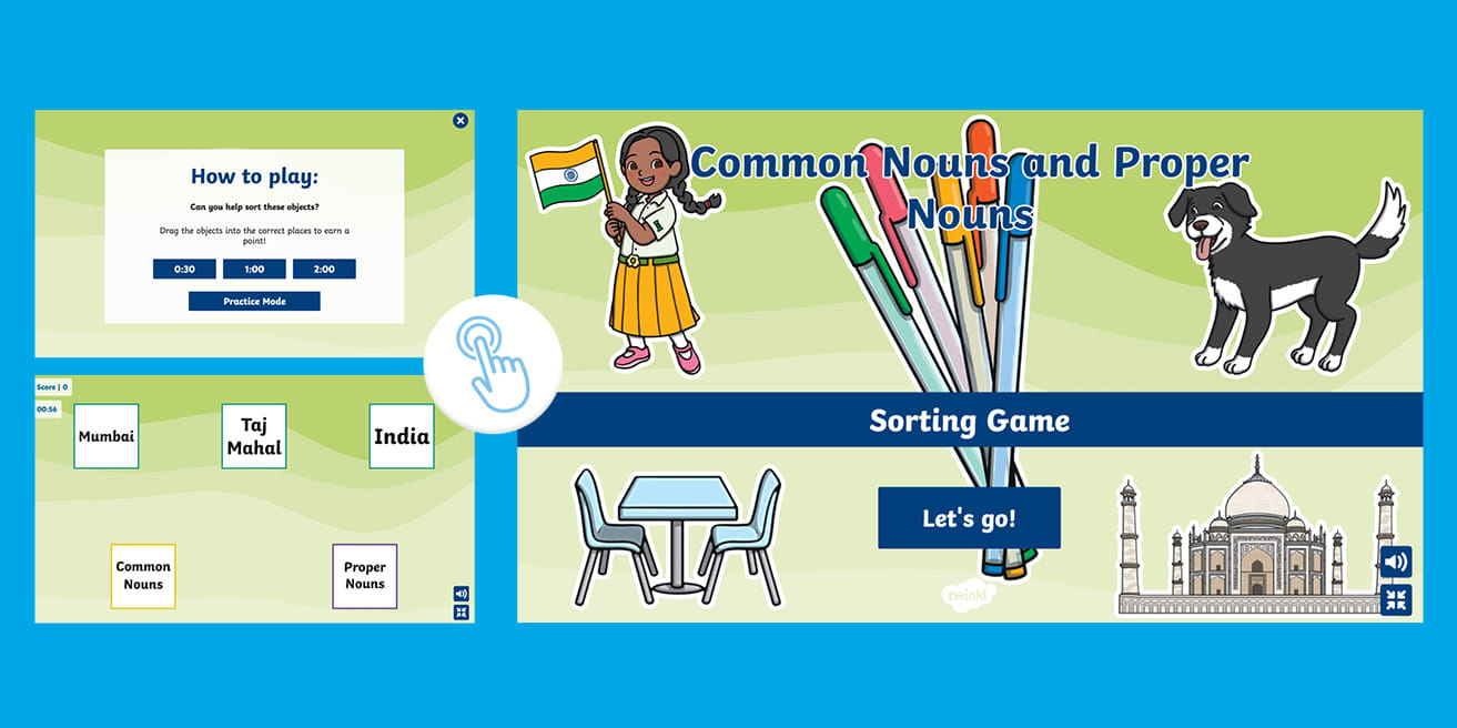 Common Nouns and Proper Nouns Interactive Sorting Activity