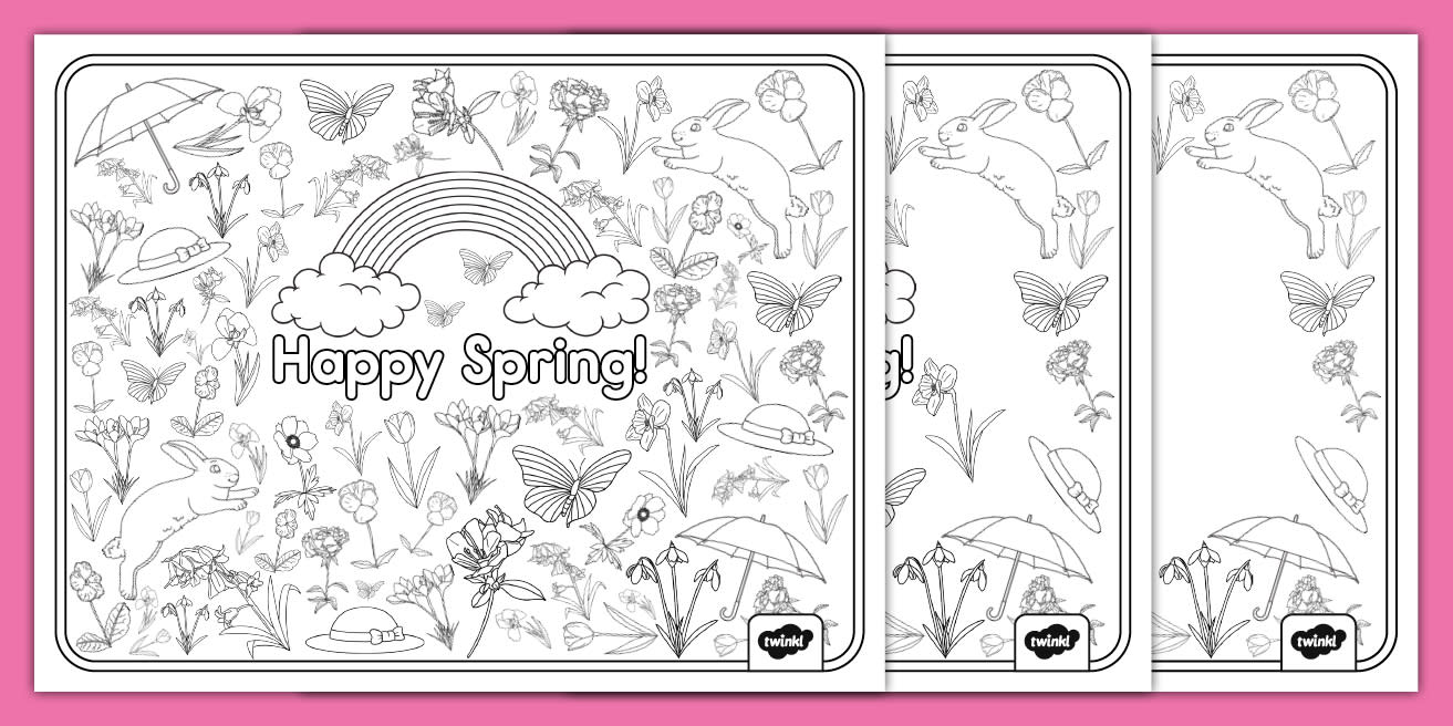 spring coloring sheet free printable