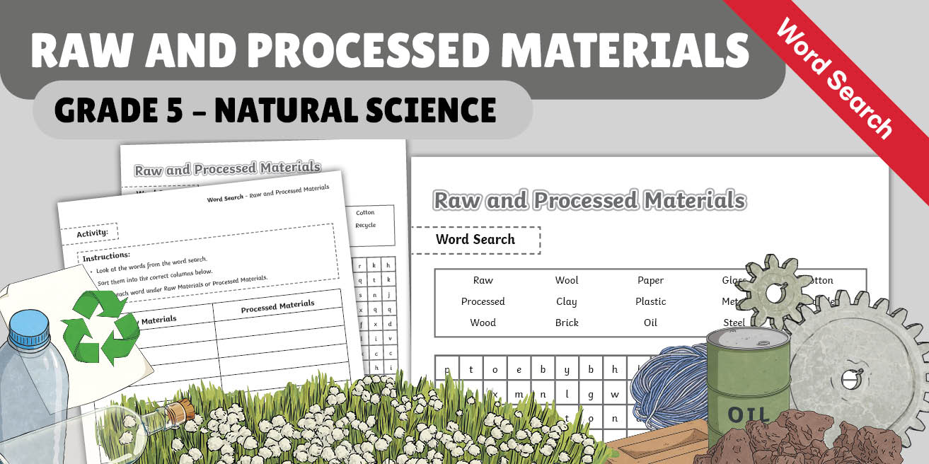 Grade 5 Natural Science - Term 2 - Raw and Processed Materials - Word ...