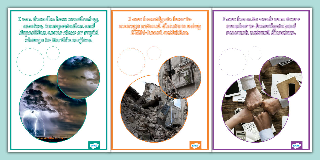STEM IU Yr 5 Natural Disasters I Can Statements Display Posters