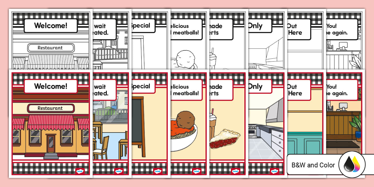 Restaurant Dramatic Play Posters