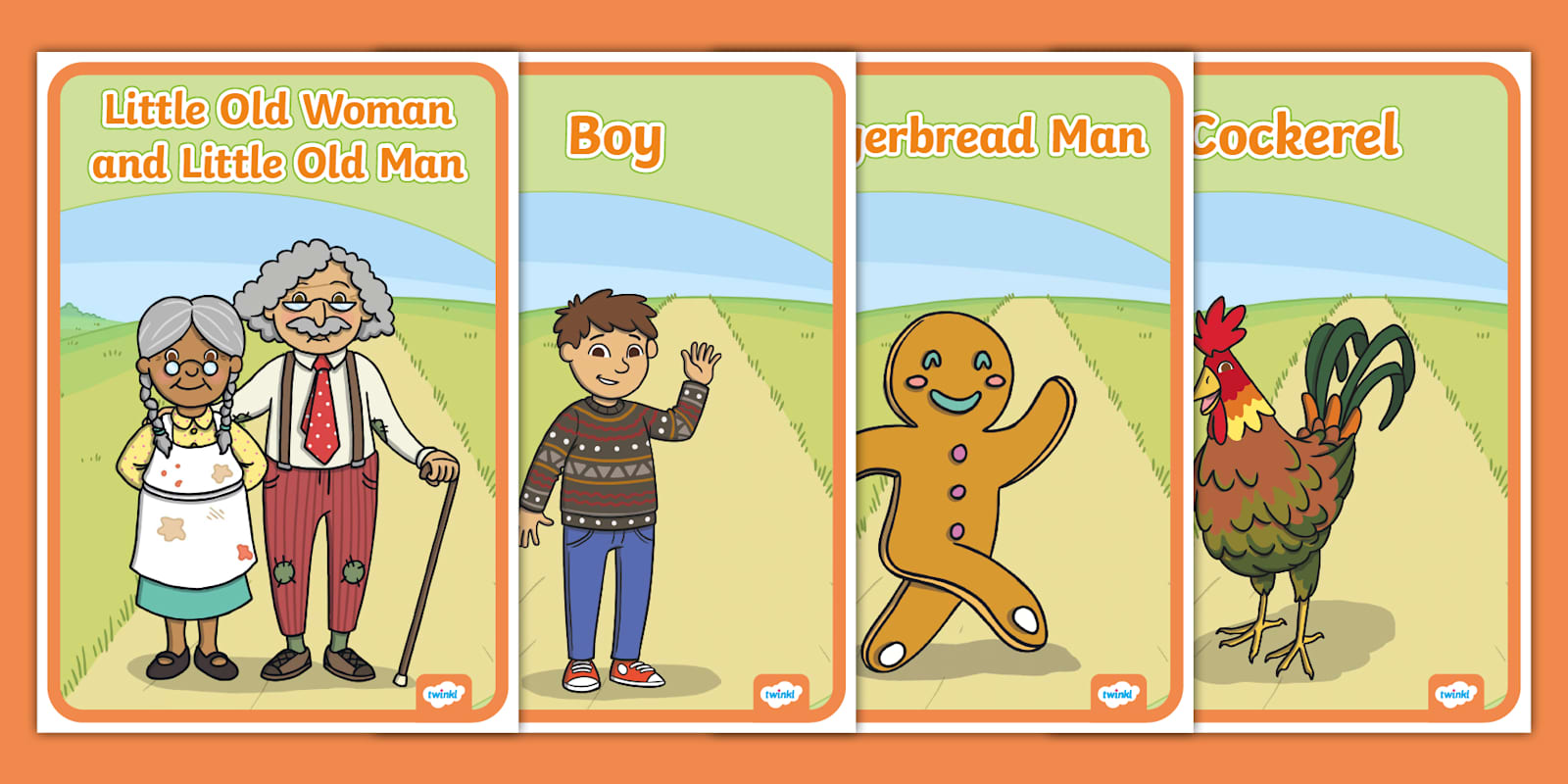 The Gingerbread Man Characters Display Posters | Twinkl