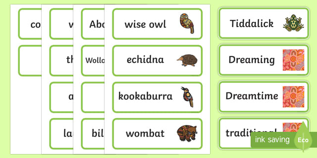 Tiddalik the Frog Word Cards-Australia