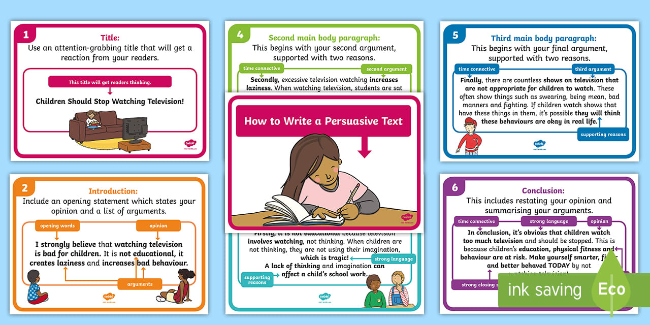 How to Write a Persuasive Text Display Posters
