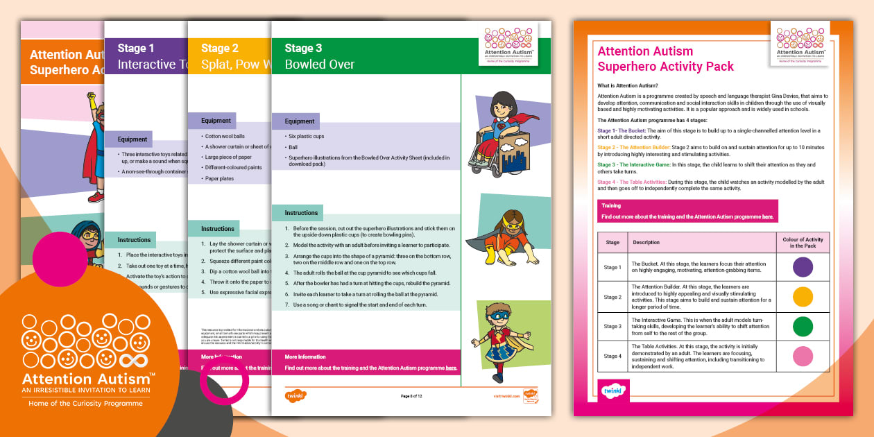Attention Autism Superhero Activity Pack