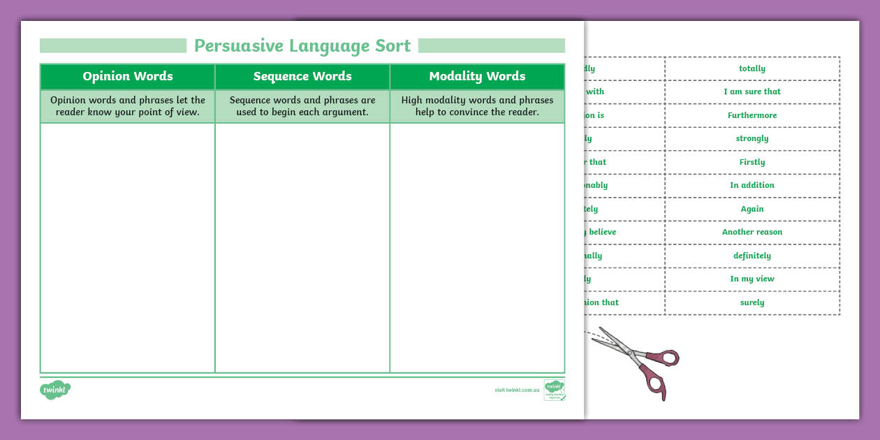 Persuasive Language Sort