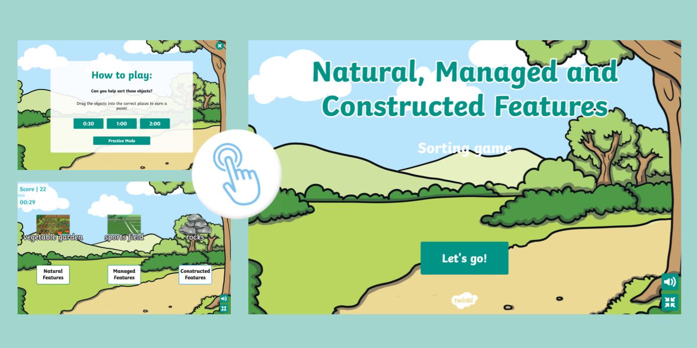 Natural, Managed and Constructed Features Sorting Activity