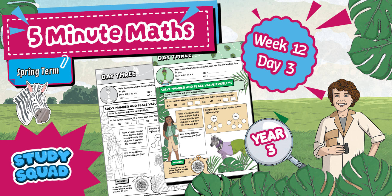 Study Squad 5 Minute Maths - Year 3 Spring - Week 12 Day 3