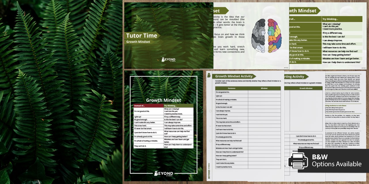 Beyond Cymru: Growth Mindset Pack