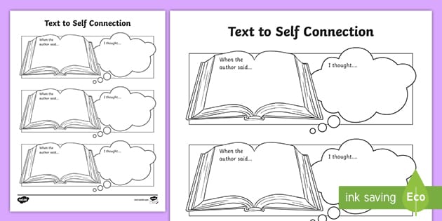 Text to Self Connection Graphic Organizer for 3rd-5th Grade