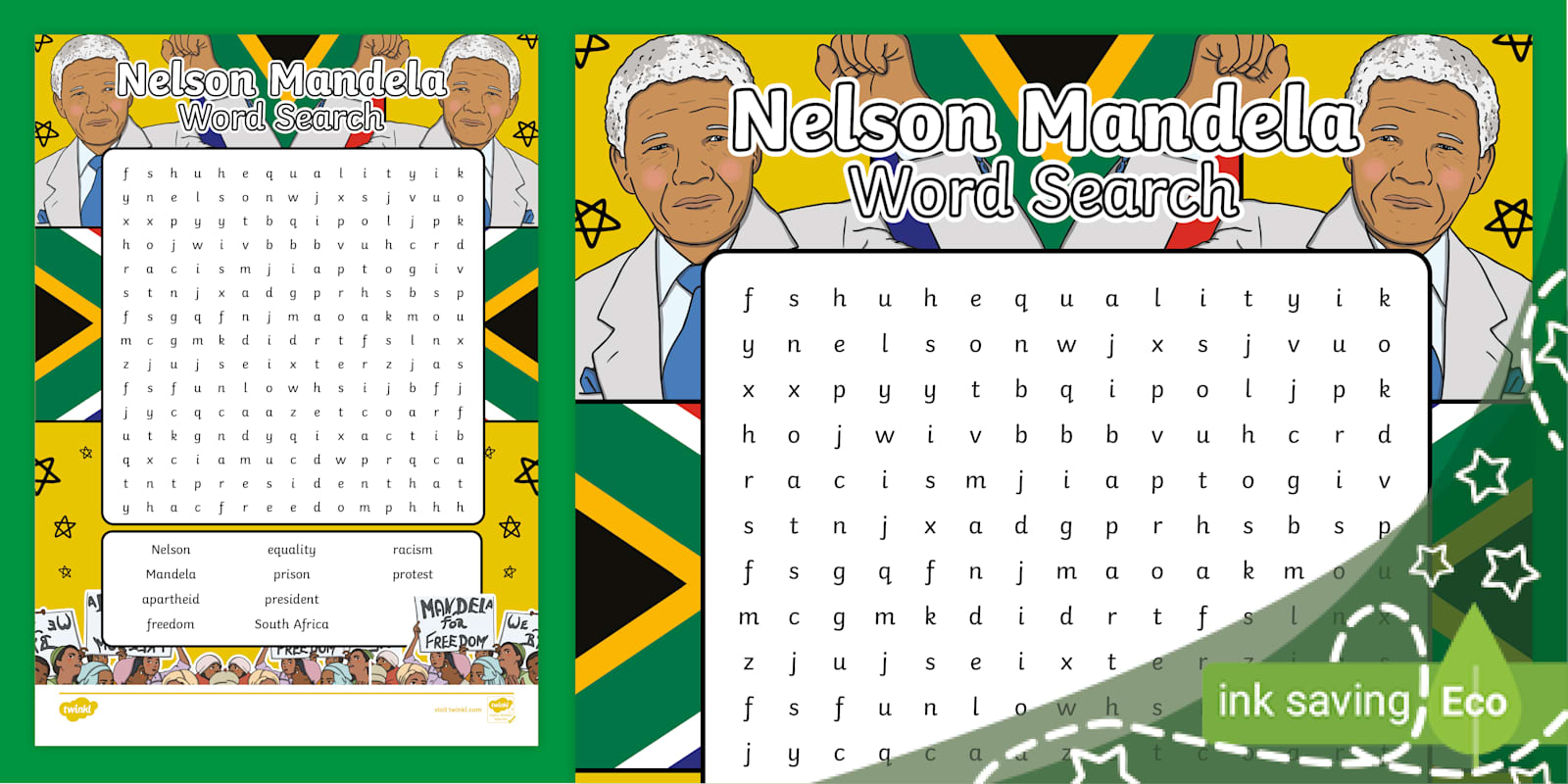 Nelson Mandela Word Search (Ages 5 - 7)