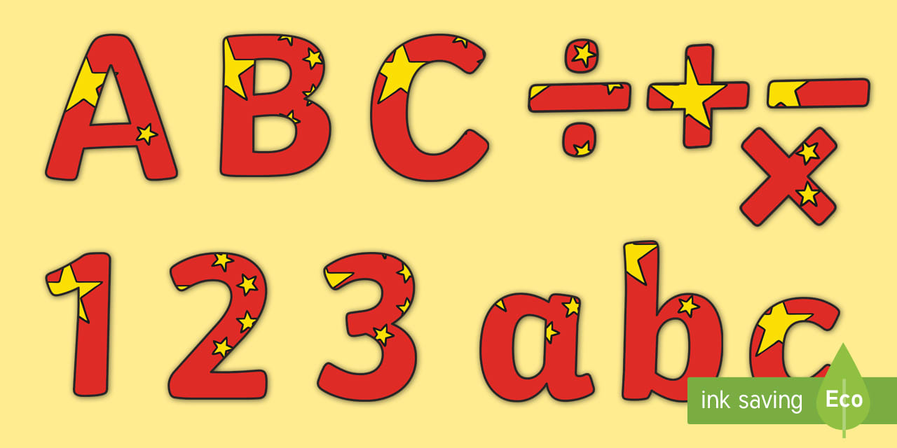 China Flag Themed Title Display Lettering - chinese flag, china, themed ...