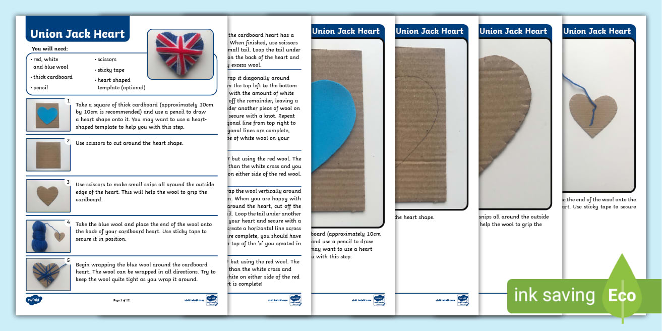 Union Jack Heart Craft Activity