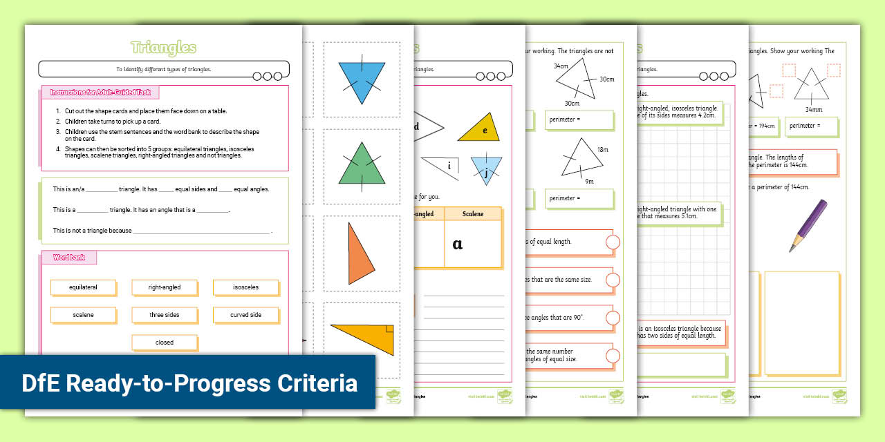 Triangles Maths Activity Sheets