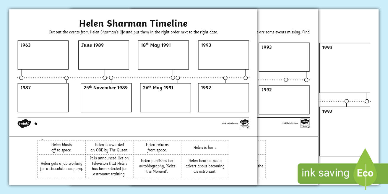Ks2 Helen Sharman Timeline Activity