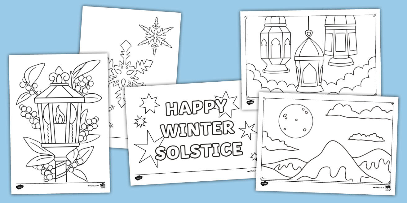 Winter Solstice Colouring Pages
