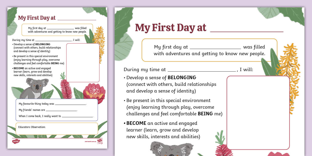 Welcome to Preschool - My First Day