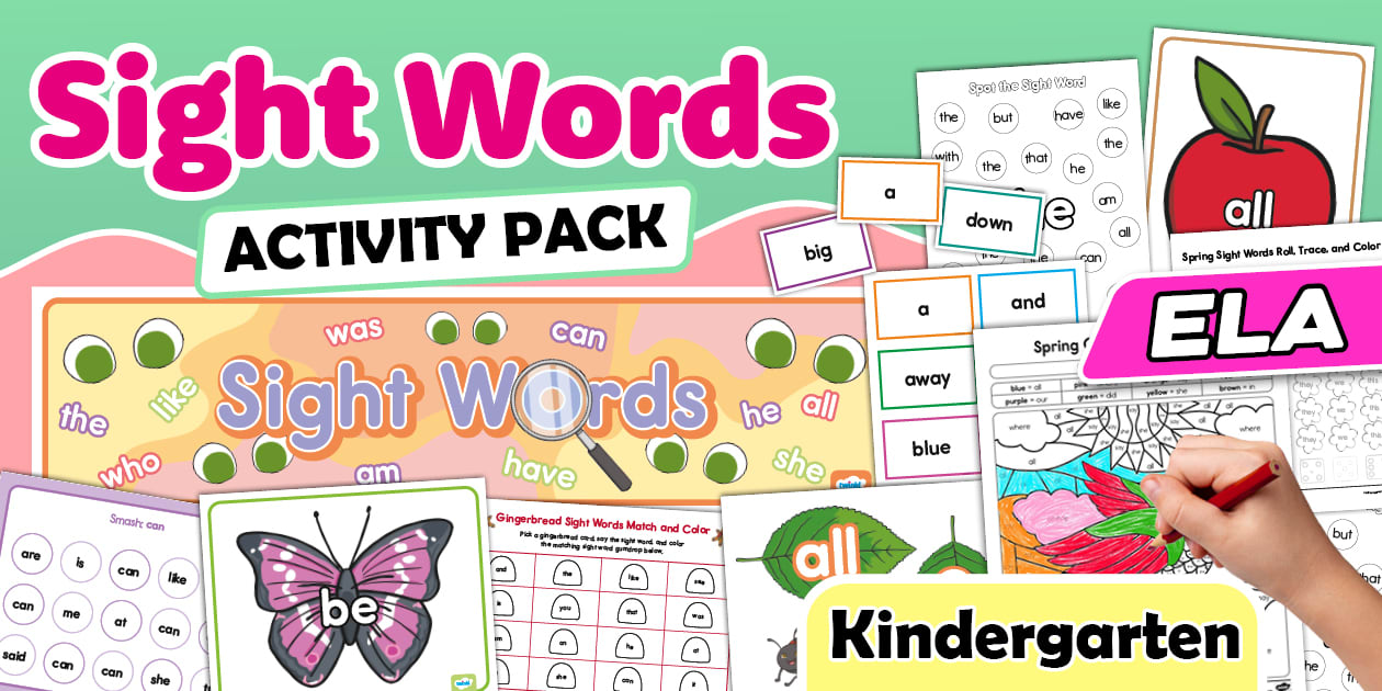 Kindergarten Spring Sight Words Activity Pack I High-Frequency Words