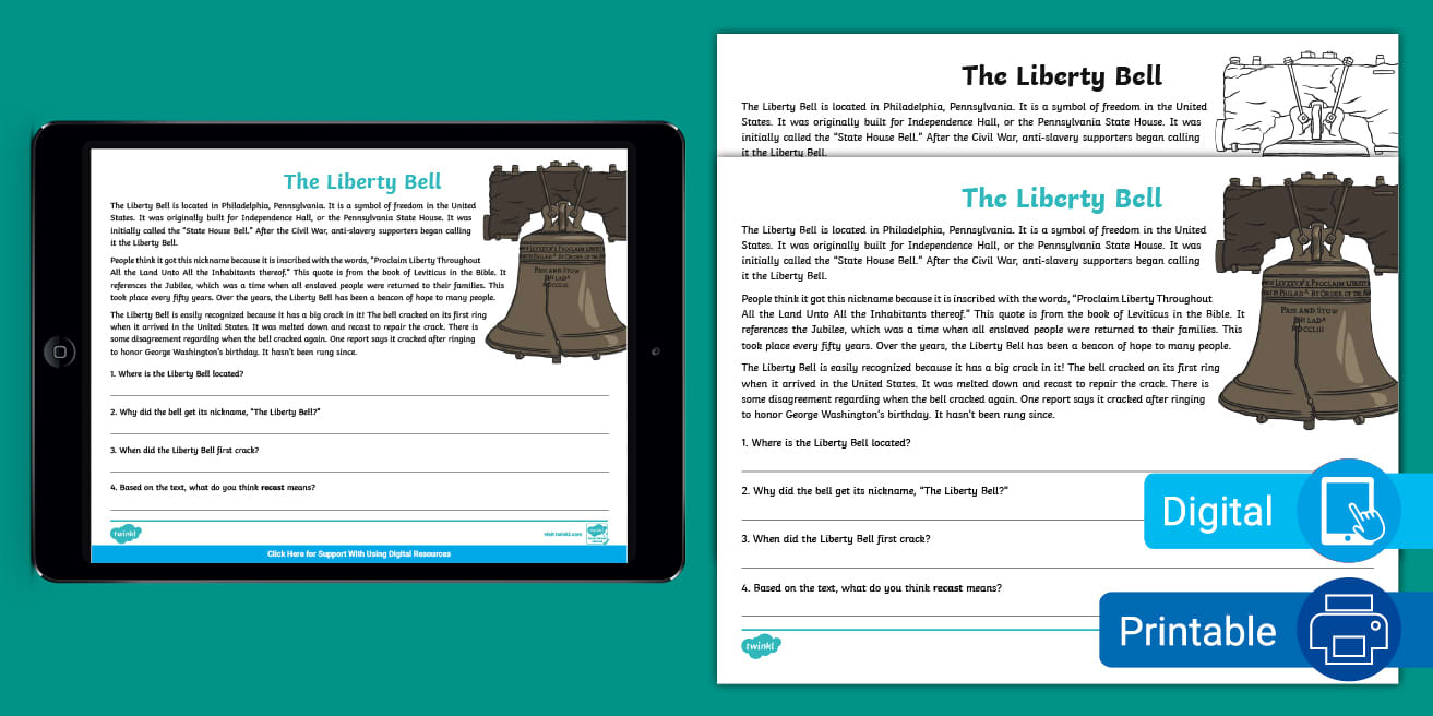 Third Grade The Liberty Bell Read and Write a Response