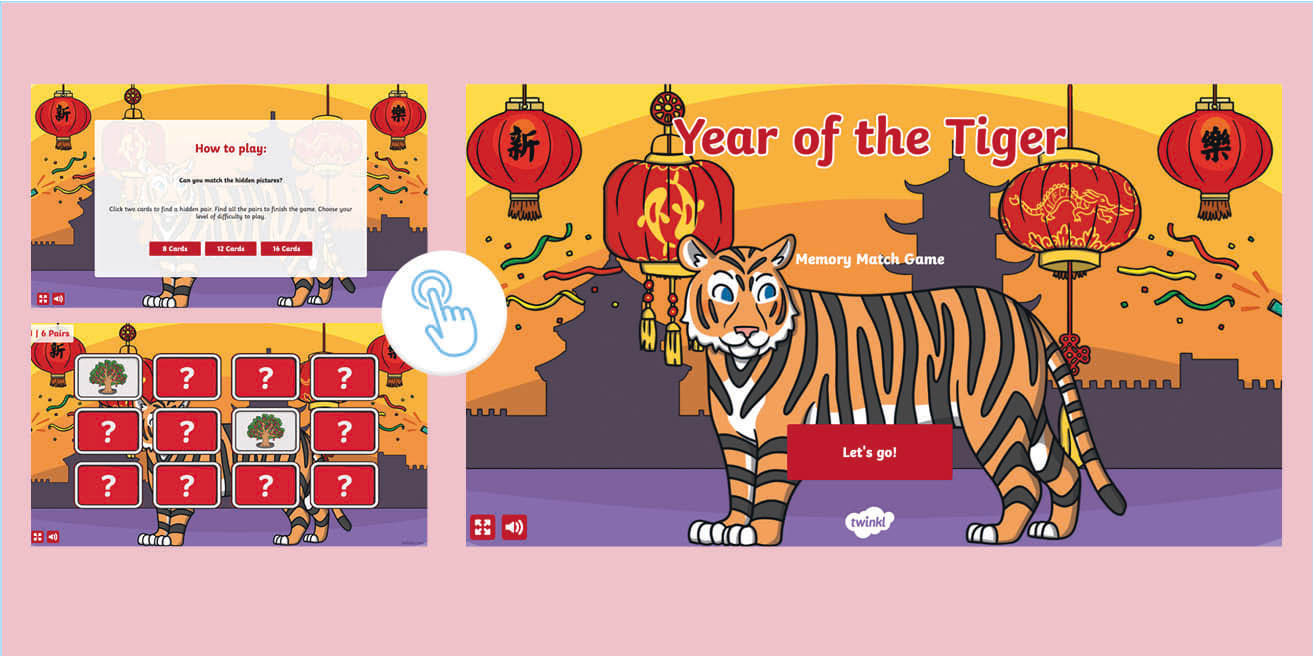 Year of the Tiger Interactive Matching Game
