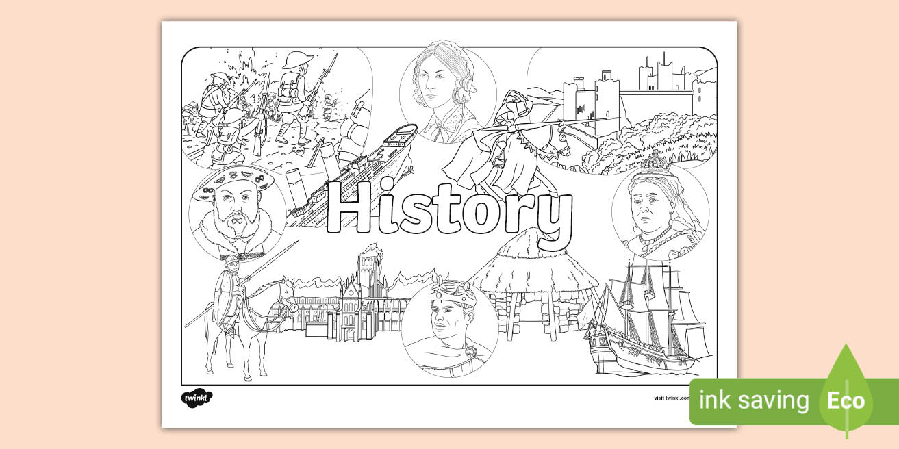 History Colouring Page