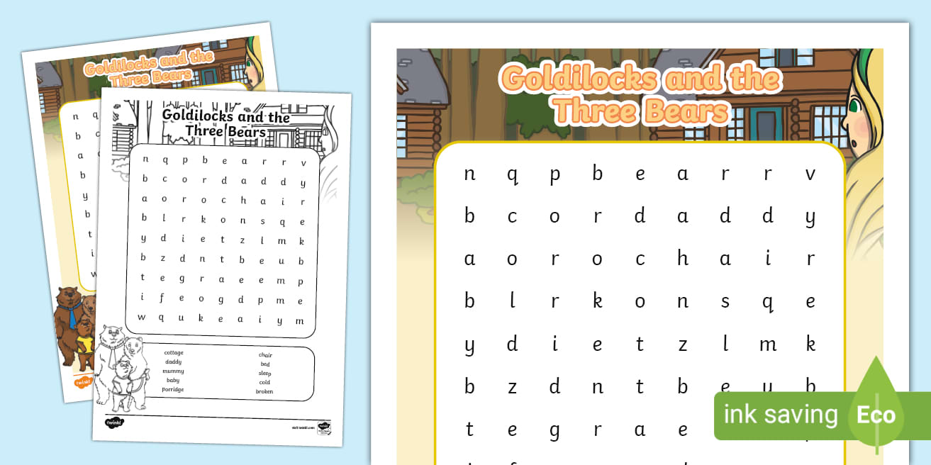 Goldilocks and the Three Bears Word Search