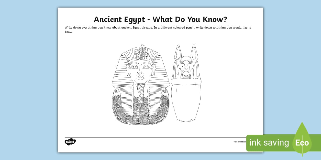 Ancient Egypt Mind Map Worksheets