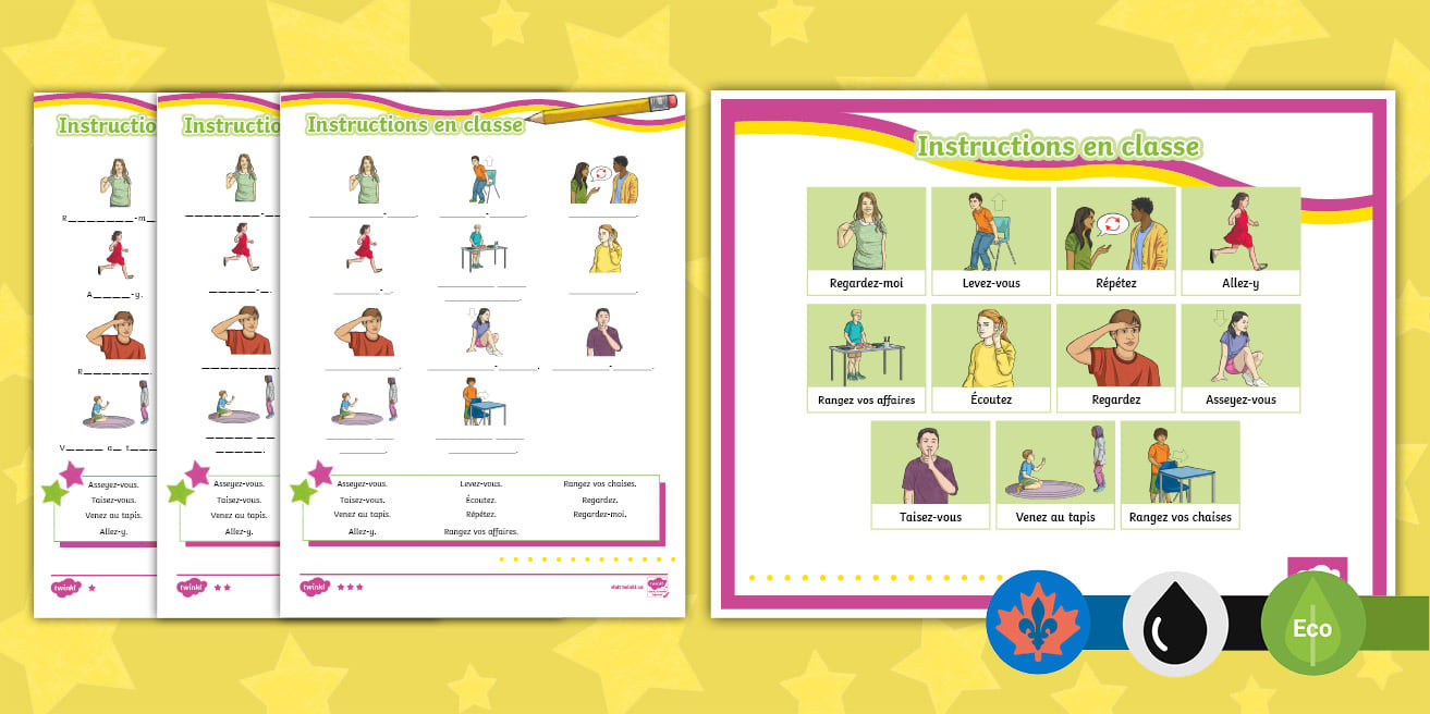 Classroom Instructions Wordmat French