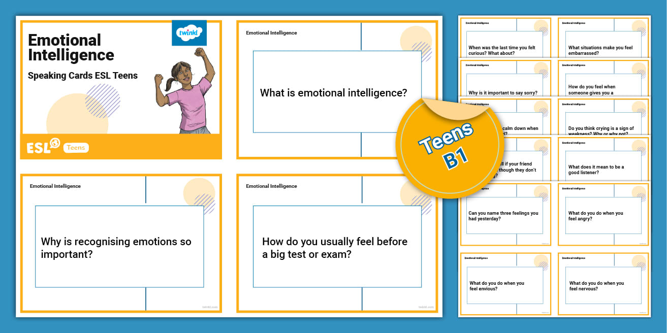ESL Emotional Intelligence Speaking Cards [Teens, B1]