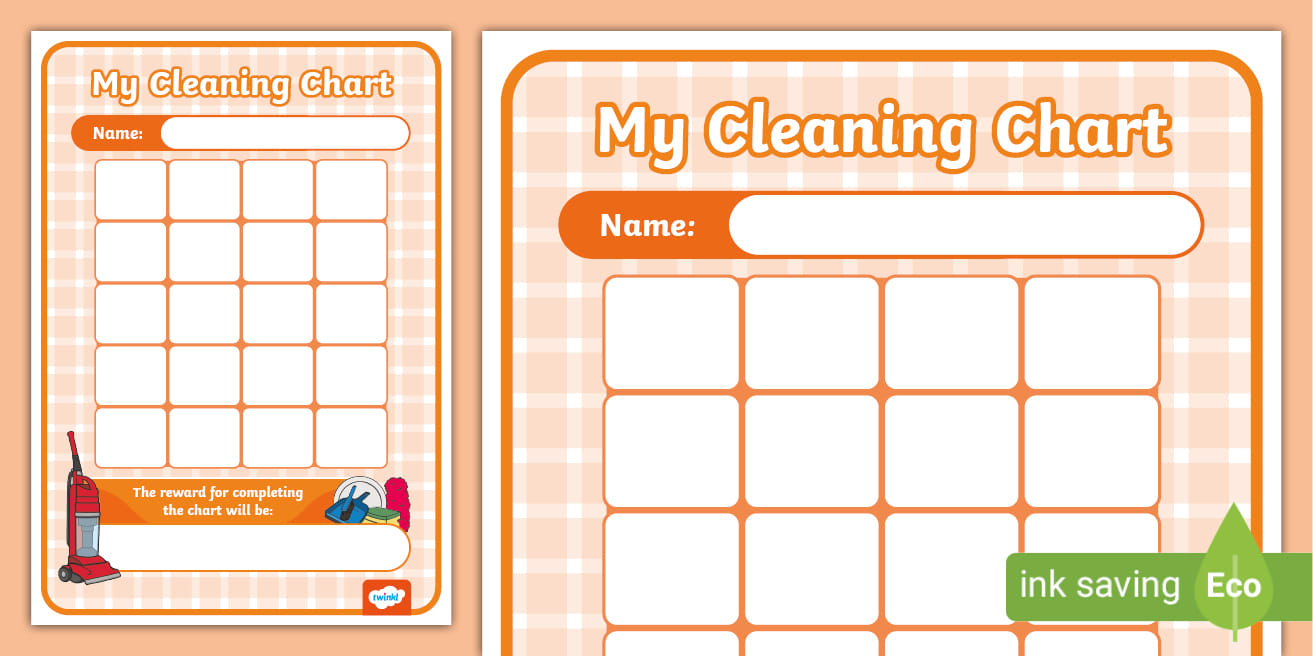 Cleaning Reward Chart - Twinkl
