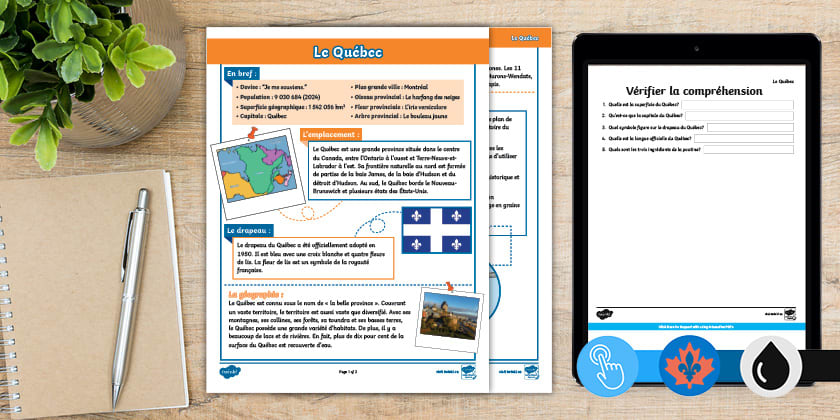 Quebec Interactive Reading Comprehension French