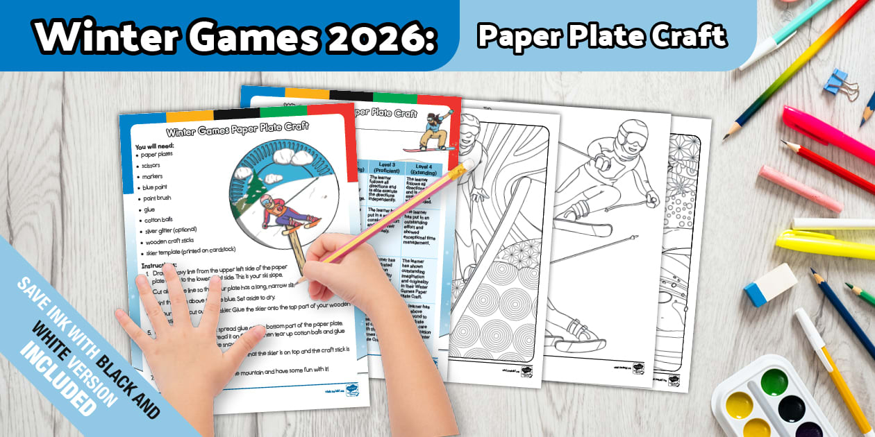 Winter Games 2026: Primary Paper Plate Craft with Rubric