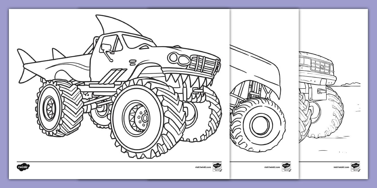 coloring pages with cars and trucks