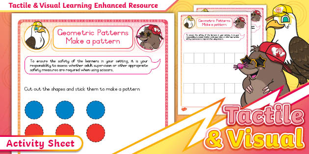 Grade R - Maths - Term 1- Geometric Patterns - Worksheet: Make Patterns ...