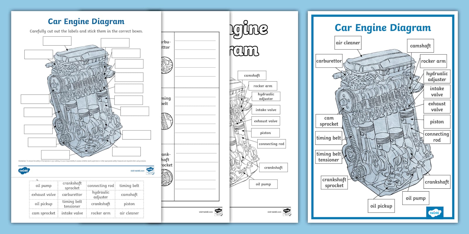 Car Engine Diagram Activity Pack