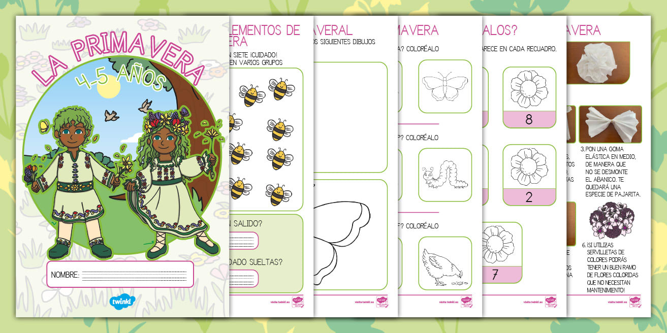 Cuadernillo de actividades: La primavera - Educación Infantil